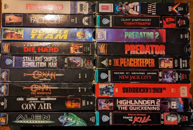 ACTION VHS LOT Van Damme Stallone Snipes Schwarzenegger Cage 80s 90s £ ...