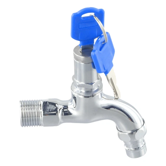 OUTDOOR FAUCET LOCK Heavy Duty Alloy Sink Tap with Key Lock for Public ...