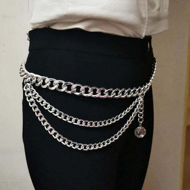 PUNK STYLE HIP Hop Multi-layer Waist Chain Women Dress Pants Belt Metal Chains ~ £6.71 - PicClick UK