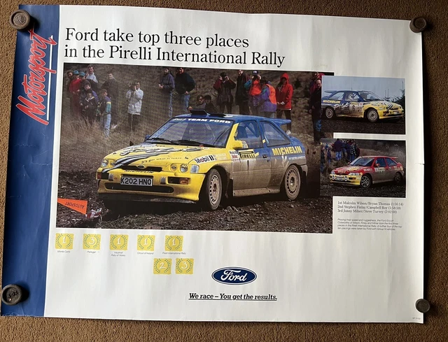 ORIGINAL FORD ESCORT RS Cosworth Rally Turbo DEALER POSTER PART SVE ...