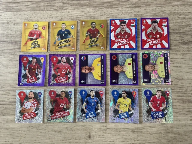 TOPPS EURO 2024 Player Parallel Stickers X25 (Base/Gold/TOPPS Holo ...