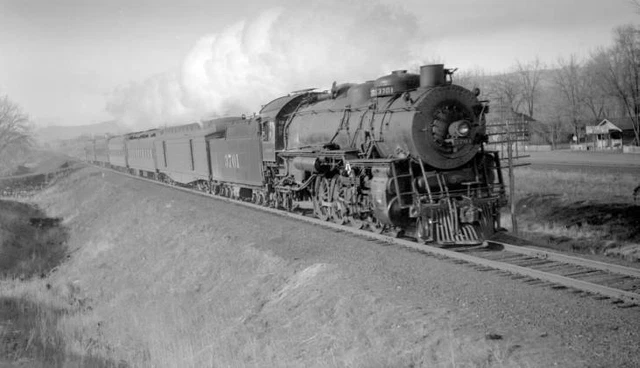 AT&SF SANTA FE Railroad locomotive engine No. 3701 type 4-8-2 OLD TRAIN ...