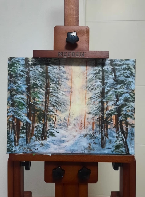 ORIGINAL WINTER LANDSCHAFT Wald Im Schnee Gemälde Handgemalt Unikat EUR 99,00 - PicClick DE
