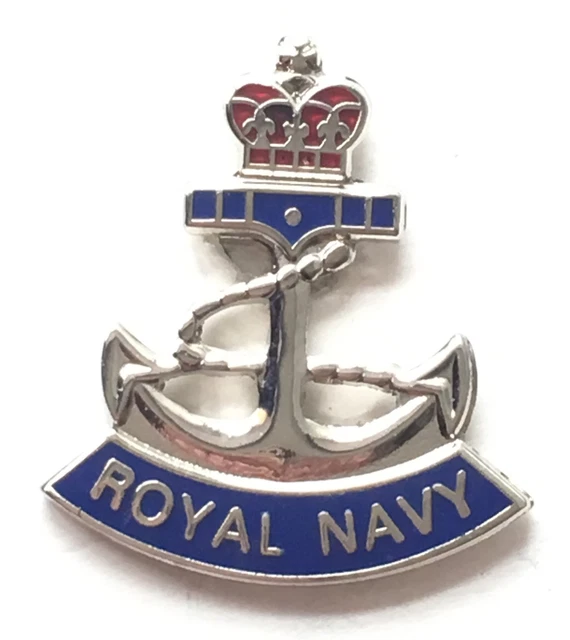 RN ROYAL NAVY Crown and Anchor Crest Small Military Enamel Lapel Pin ...