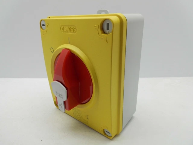 GEWISS GW70436P 32 Amp 4 Pole Rotary Isolator Switch 3 Phase & Neutral ...