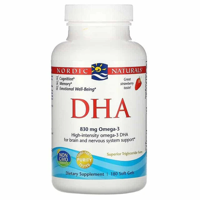 NORDIC NATURALS DHA 830mg 180 Gel Capsules Strawberry £63.98 - PicClick UK