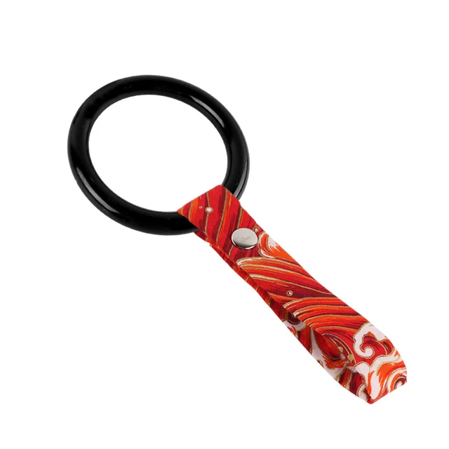 CAR ACCESSORY JDM Round TSURIKAWA Black Ring Handle Strap Nylon Red ...