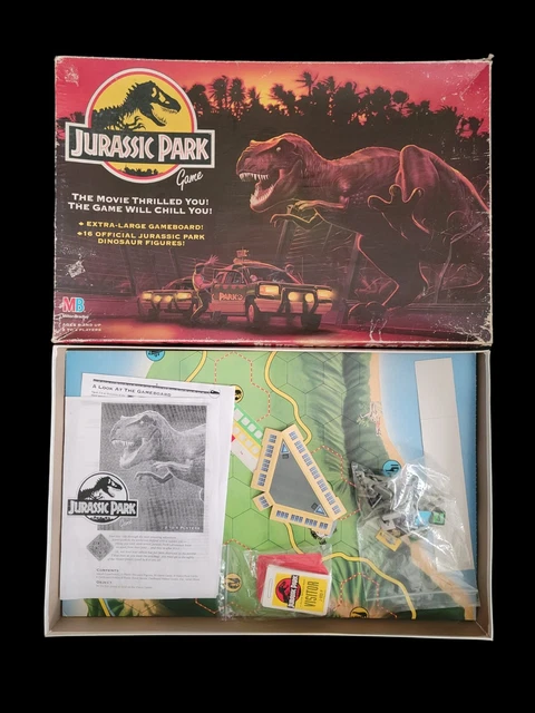 VINTAGE JURASSIC PARK Board Game 1992 Milton Bradley Dinosaurs 90% ...