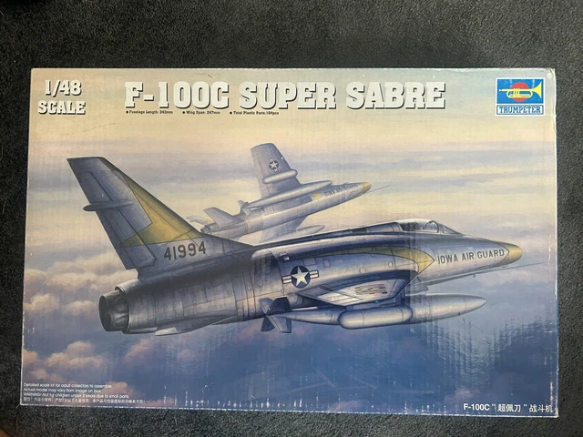 TRUMPETER USAF F-100C Super Sabre Military Fighter Jet Model Kit Scale 1:48 £27.00 - PicClick UK