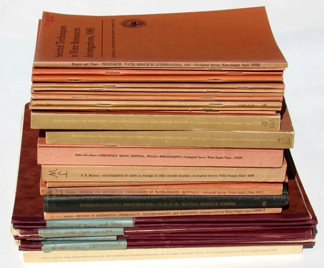 25 VINTAGE US Geological Survey Water Supply Papers 1942-1986 - Titles ...