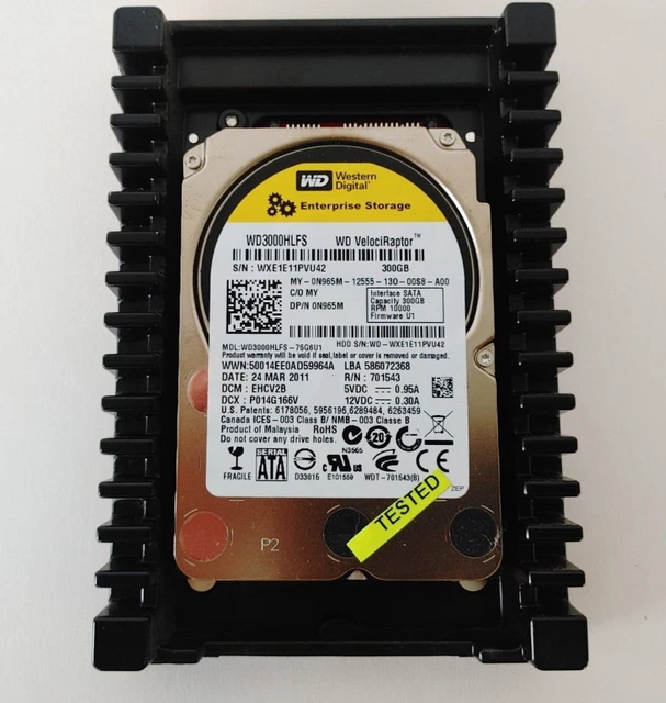 WESTERN DIGITAL WD VelociRaptor WD3000HLFS 300GB 2.5" SATA HDD W/Caddy ...