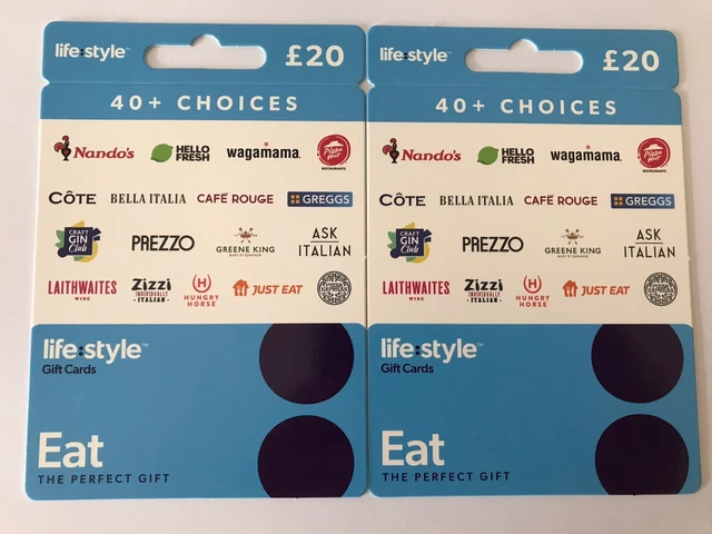 LIFE STYLE EAT Gift Card £40 Nando’s Cafe Rouge Pizza Express £35.00 ...