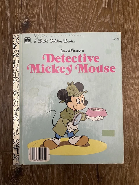 VINTAGE 1985 WALT Disney’s Detective Mickey Mouse A Little Golden Book ...