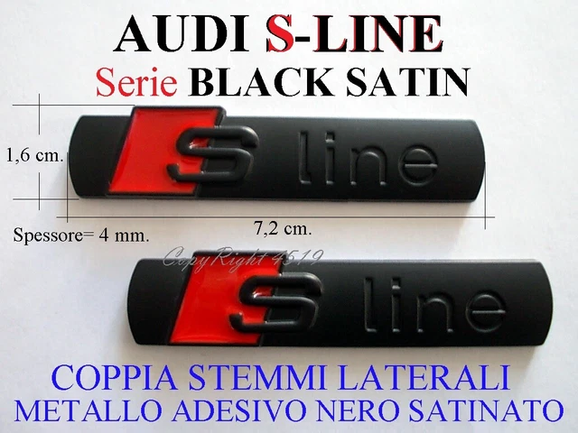 AUDI S-LINE BLACK NERO A1 A3 A4 A5 TT S LINE STEMMA LATERALE 2 pz. Badge Emblema EUR 13,90 ...