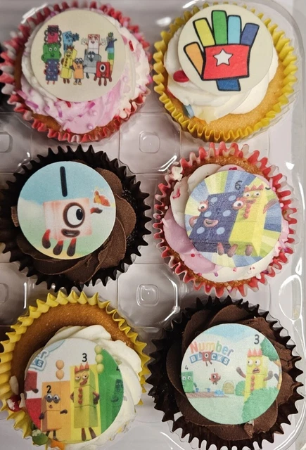 20 X 4CM Numberblocks Edible Cup Cake Topper rice Paper ,Icing ,Pre Cut ...