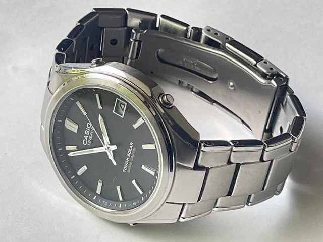 CASIO LINEAGE LI1-120 Wave Ceptor Solar Quartz Watch 38mm Black Dial ...