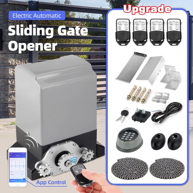 UPGRADE 3300LBS AUTOMATIC Sliding Gate Opener Door Operator 4-Remote ...