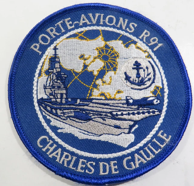PATCH MARINE PORTE-AVIONS R91 CHARLES DE GAULLE neuf 100mm EUR 12,00 ...