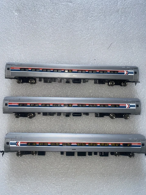 BACHMANN N SCALE 85' AMFLEET I PHASE II AMTRAK Coach No. 14156 X 3 £60.00 - PicClick UK