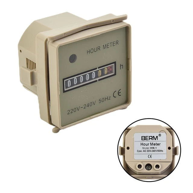 ÉLECTRIQUE TEMPS COMPTEUR Heure Mètre ABS AC 220-240V Haut Précision ...