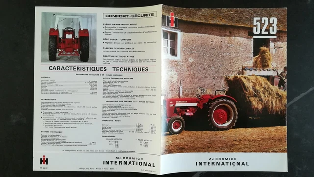 PROSPECTUS TRACTEUR IH 523 EUR 8,90 - PicClick FR
