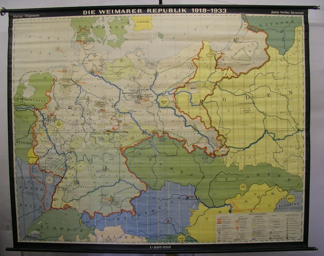 SCHOOL WALL MAP wall map map German Empire Weimar Republic 18-33 ...