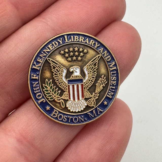 VINTAGE JOHN F Kennedy Library And Museum Eagle Seal Enamel Lapel Pin ...