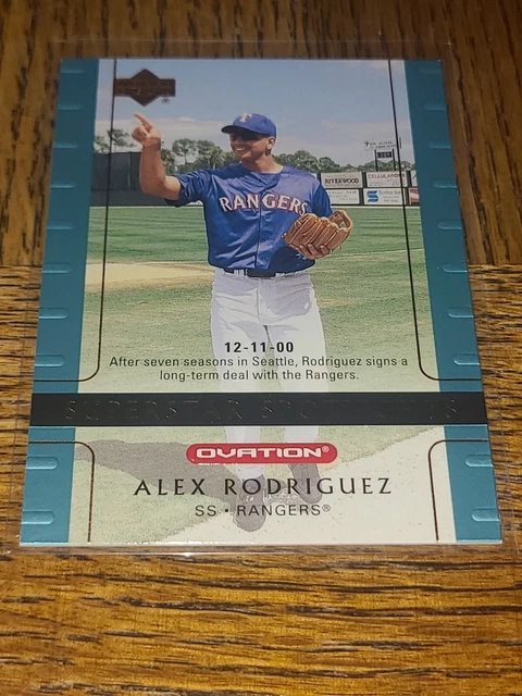 RANGERS ALEX RODRIGUEZ 2002 Upper Deck Ovation Superstar Projecteurs ...