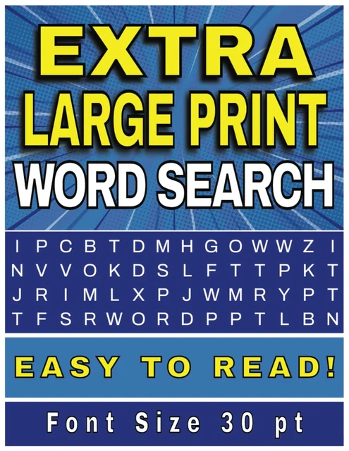EXTRA LARGE PRINT Word Search: Easy to Read, Full Page Puzzles with 30 ...