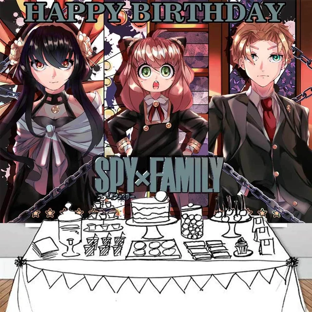 SPY X FAMILY Anya Happy Birthday Backdrop Banner Poster Party ...