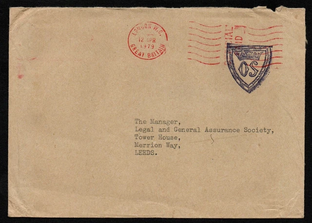 GB 1979 LONDON Official Paid Slogan With clear OS Shield Cachet Cover ...