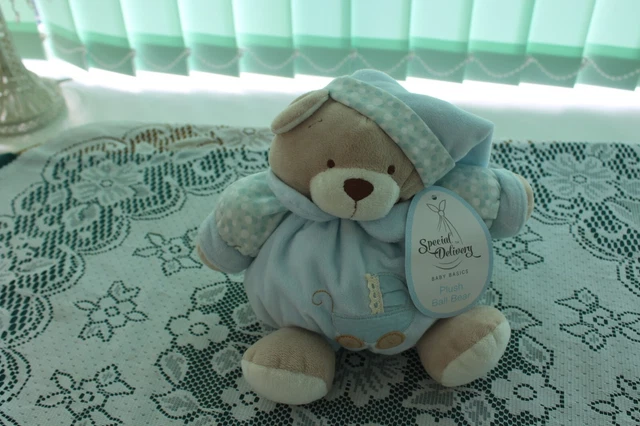 TJM TEDDY BEAR Special Delivery Baby Basics Soft Plush Rattle Bedtime ...