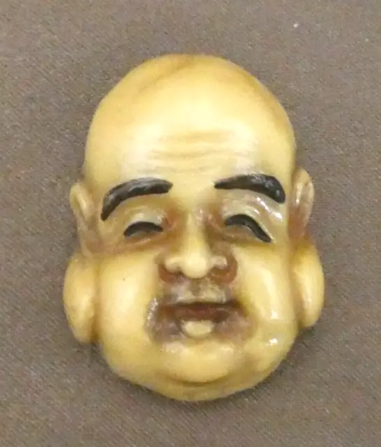Old Japanese Netsuke Ojime Bead Face Mask Head Signed 1516 14312 Picclick Ca
