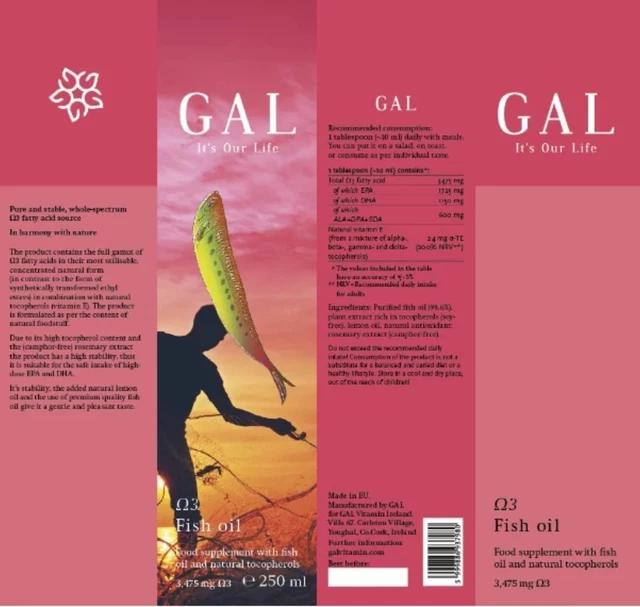 GAL OMEGA 3 Fish oil 250ml (25 doses) £27.73 - PicClick UK