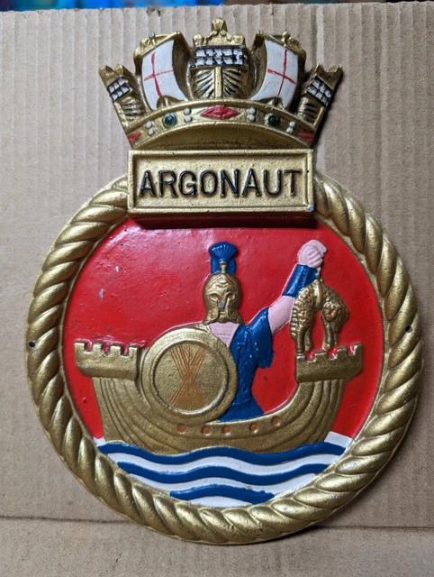 HMS ARGONAUT ROYAL Navy Ship's Crest Shield Plaque £27.95 - PicClick UK