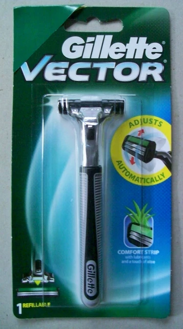 GILLETTE VECTOR RAZOR Twin Blades(Include 1 cartridge) New x 2 Razors ...