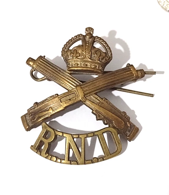 WW1 RND ROYAL Navy Division Machine Gun Battalion Badge KC Brass ...