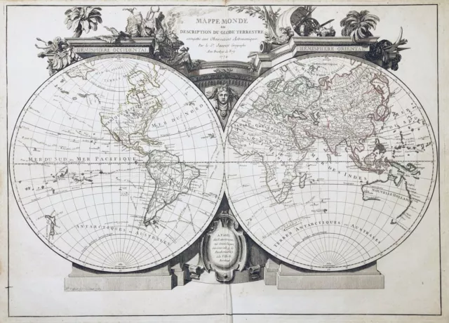 WORLD MAP WELTKARTE Mappemonde Karte carte Janvier engraving 1774 EUR ... WORLD MAP WELTKARTE Mappemonde Karte carte Janvier engraving 1774 EUR ...