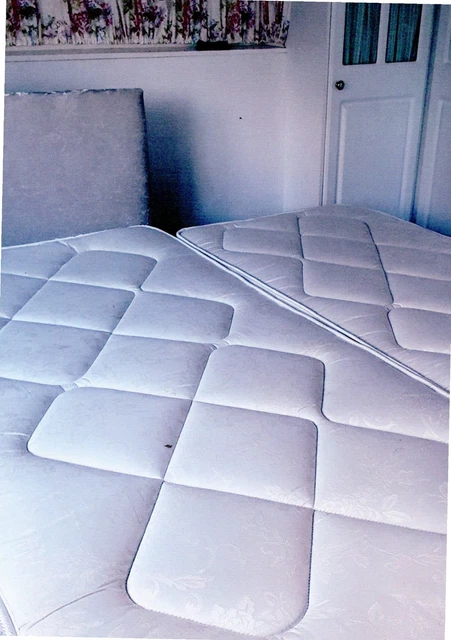 SINGLE DIVAN BED with guest bed, headboard, quilt and electric blanket ...