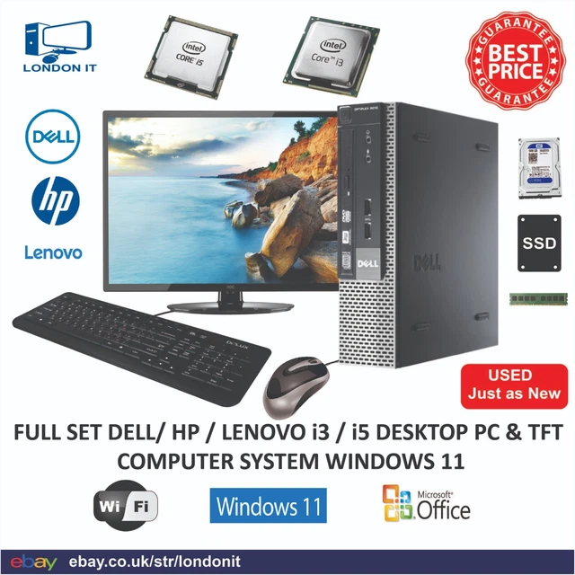 DELL HP INTEL Core i3 / i5 DESKTOP TOWER PC & TFT COMPUTER SYSTEM ...