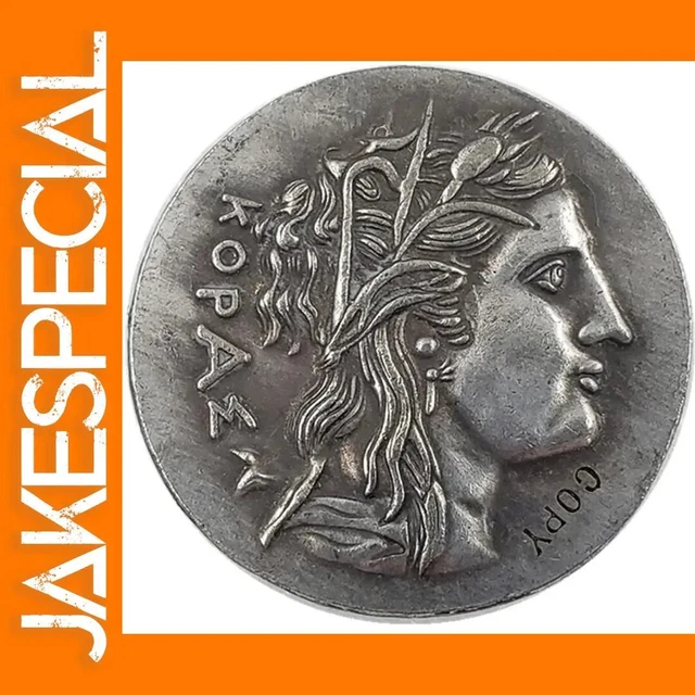 ANTIQUE GREEK REPLICA Coin with Profile Design EUR 23,99 - PicClick FR