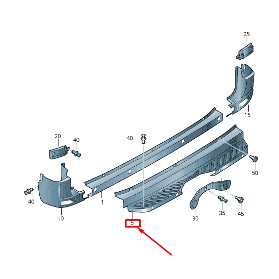 VW CRAFTER 30-35 Minibus 2E Rear Bumper Cover 2E1807302AS NEW GENUINE £ ...
