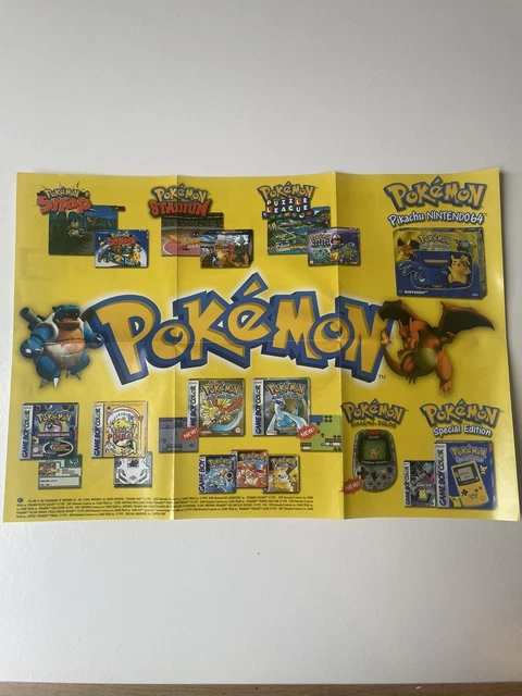 POKÉMON LEAFLET ADVERT Pokémon Stadium Pikachu N64 Console £14.99 ...