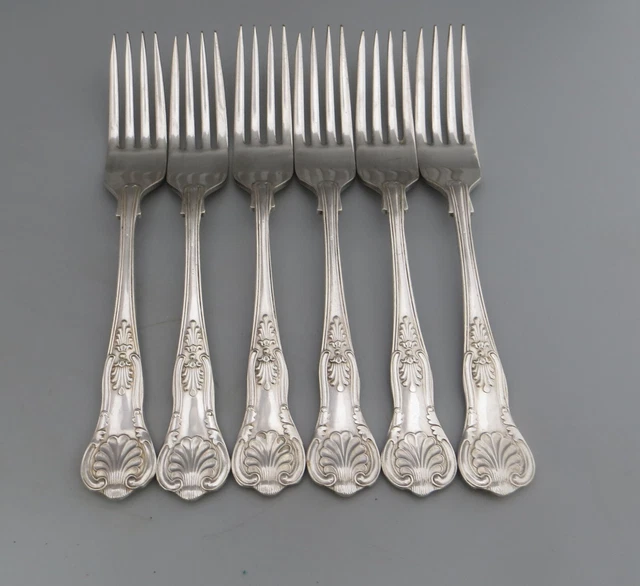 SET OF 6 Vintage A1 EPNS Silver Plated Kings Pattern Table Forks 20.7cm ...