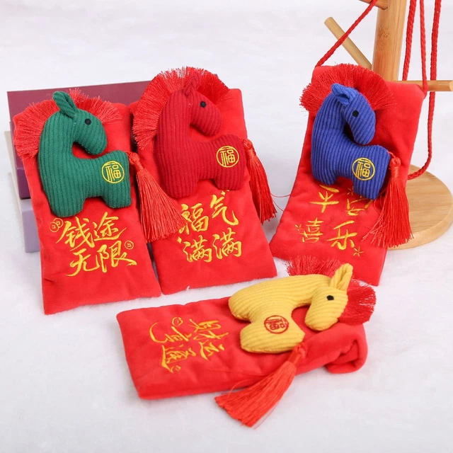 HORSE YEAR LUY Mascot Plush Toy With Red Envelope For New Year Gift $15 ...