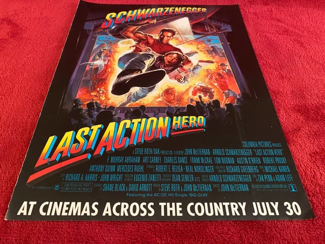PAD13 MOVIE ADVERT 12X9 Last Action Hero : Arnold Schwarzenegger. Art ...