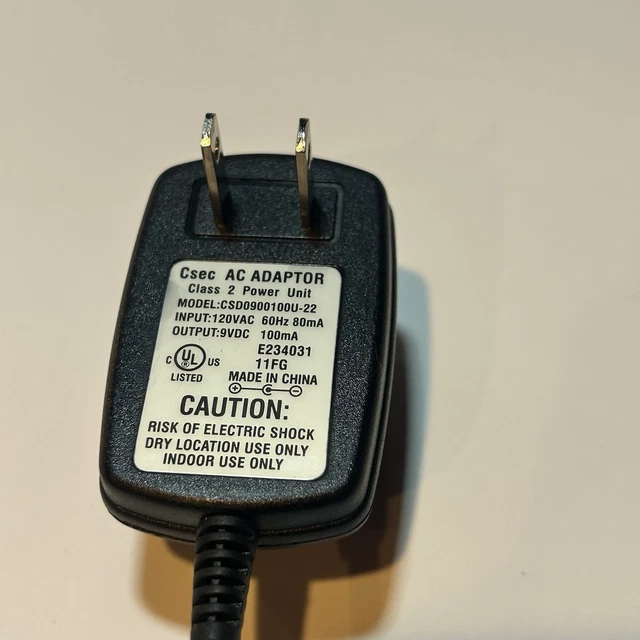 CSEC AC ADAPTER Model CSD0900100U-22 9VDC 100mA $26.38 - PicClick CA