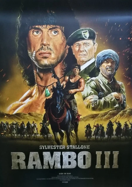 RAMBO 3 - Orig.KinoPlakat A1 Filmposter Sylvester Stallone -seltenes WA ...
