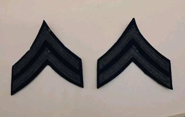 WW2 WWII US Army Corporal CPL Felt Rank Insignia Chevron Patch Set OD ...