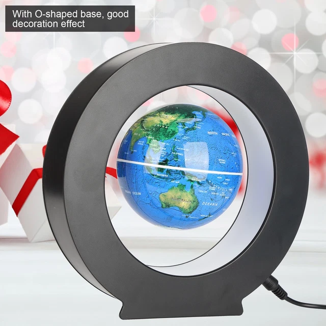MAGNETIC LEVITATION 4IN Floating Globe Rotating World Map w/ LED Light ...